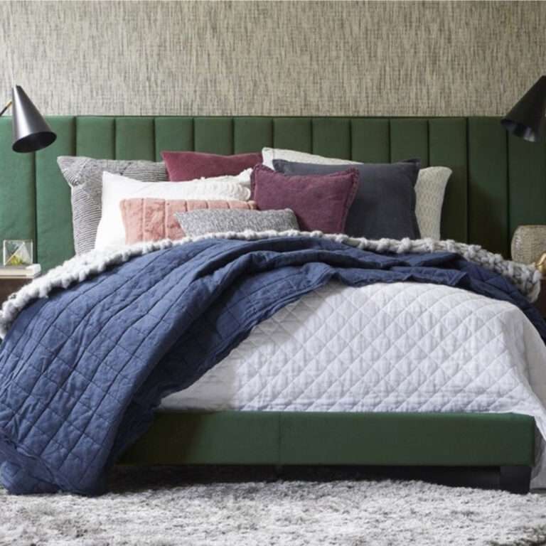 Fatima Velvet Upholstered Platform Bed Fatima Furniture